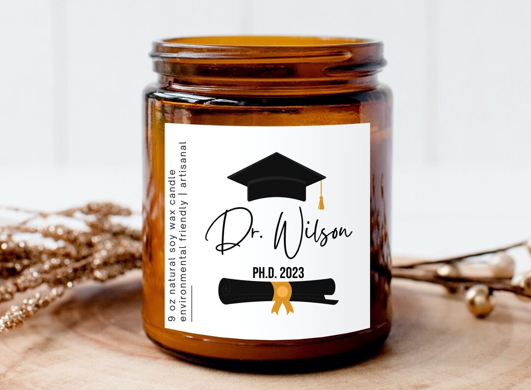 Personalized Phd Candle, Phd Graduation Gift, Doctorate Degree Candle ...