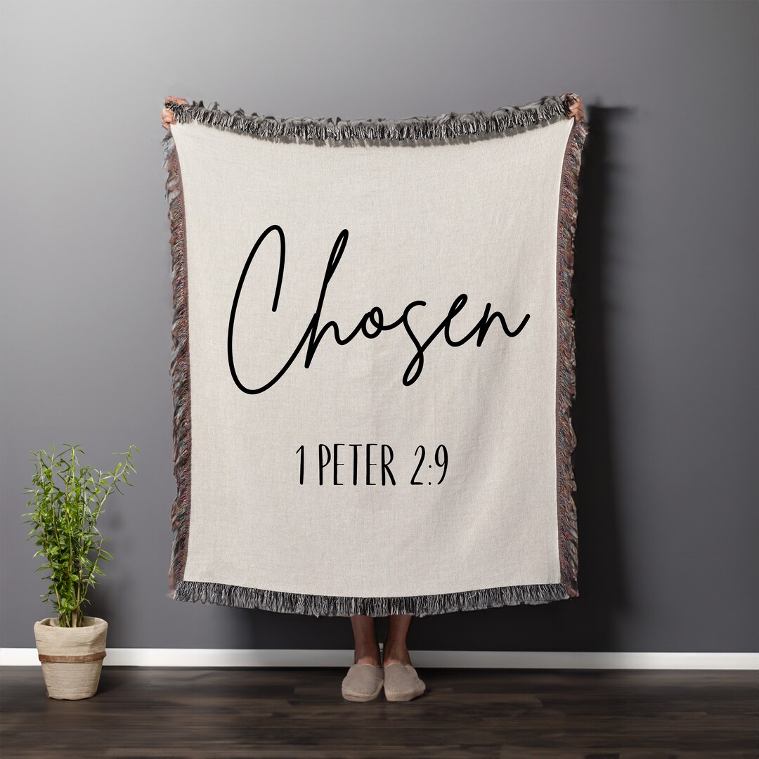 Bible Verse Chosen Woven Blanket, 1 Peter 2 9 Throw Blanket Gift ...