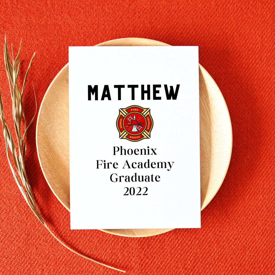 Personalized Firefighter Graduation Card, Fire Fighter Grad Card ...