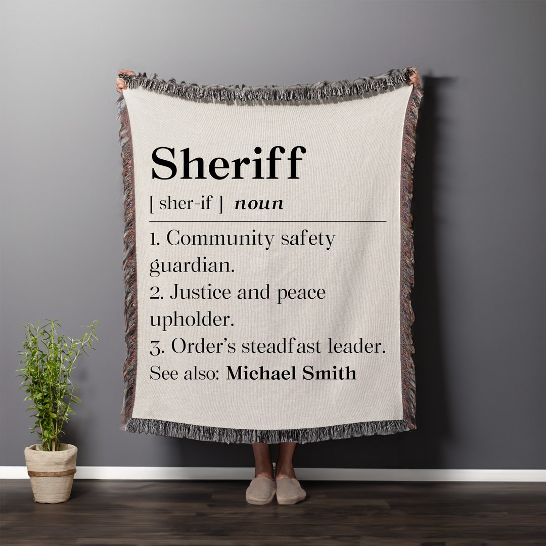 Personalized Sheriff Appreciation Woven Blanket, Sheriff Promotion ...