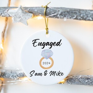 Personalized Newly Engaged Couple Ornament, Custom Engagement Keepsake ...