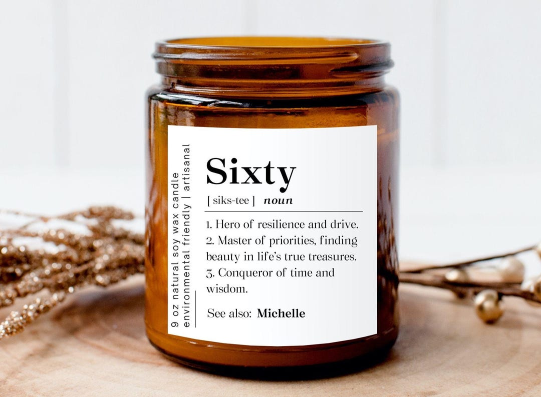 Personalized Mom 60th Birthday Candle, 60 Year Old Custom Gift, 60 for ...