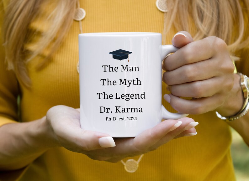 Personalized Phd Grad Funny Mug, Phd Graduation Gift, Custom Doctorate ...