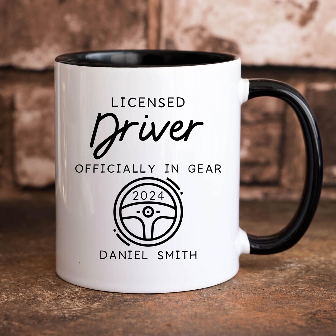 Personalized Son New Driver Christmas Mug, Custom Driving Permit Funny ...
