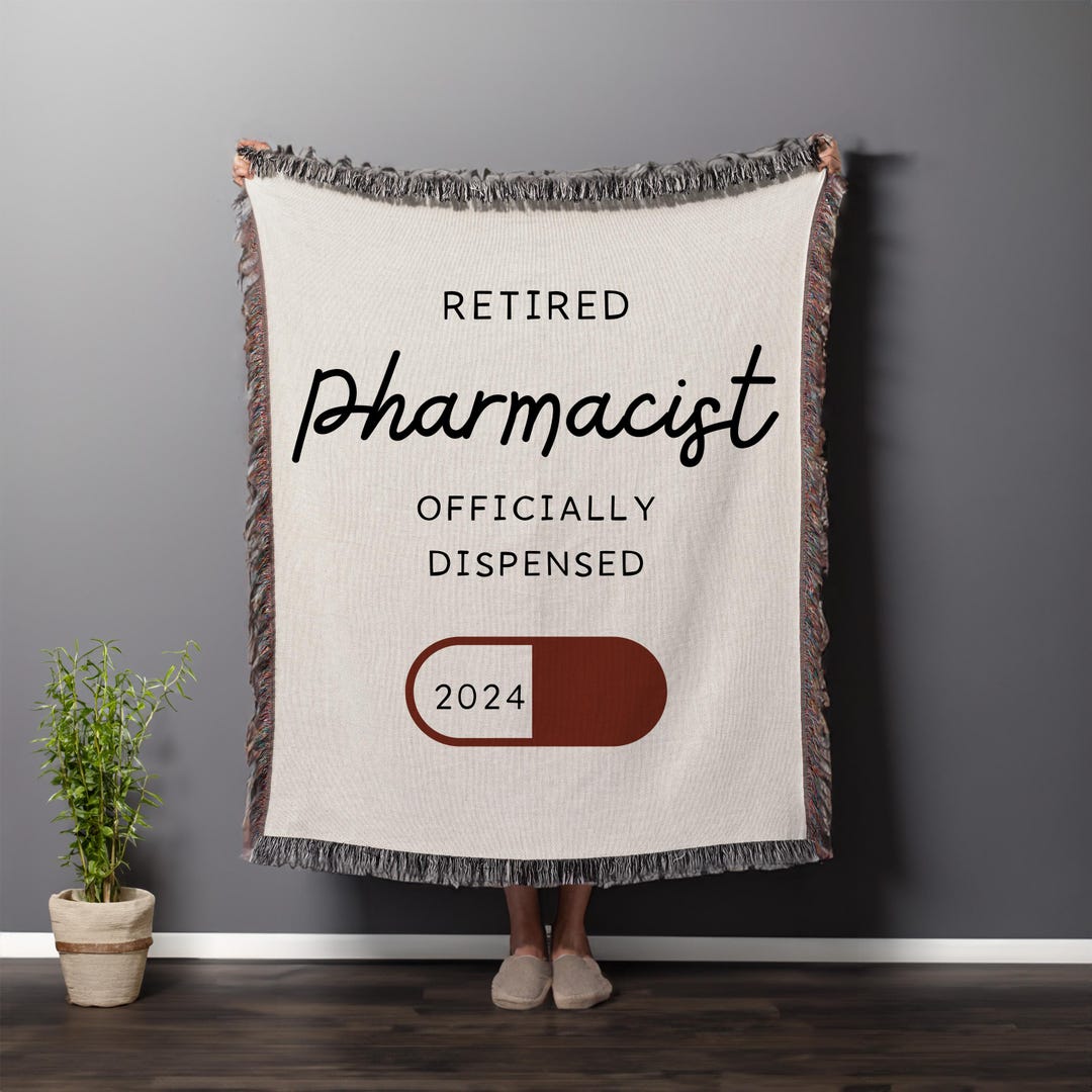 Personalized Retired Pharmacist Funny Woven Blanket, Retired Pharmacy ...