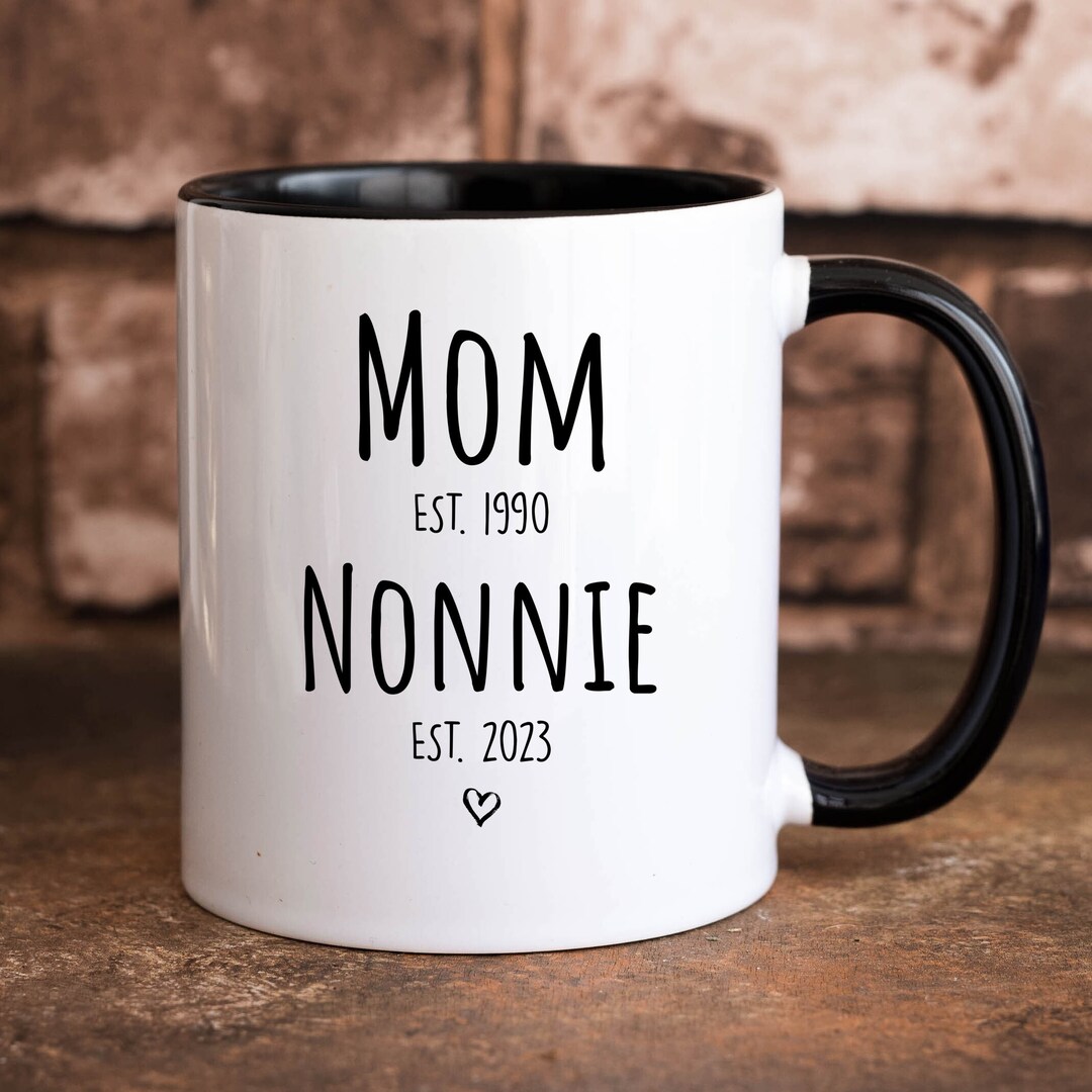 Personalized Baby Announcement Grandma Mug, Custom New Nonnie Gift ...