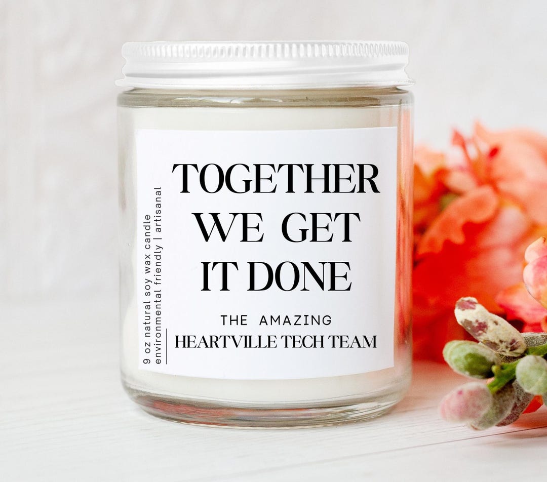 Personalized Employees Team Appreciation Candle, Custom Staff Thank You ...