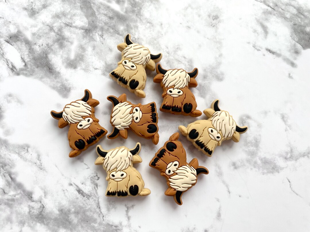 Highland Cow Silicone Focal Beads | Kids Cartoon Loose Silicone Beads ...