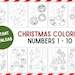 Christmas Numbers 1 - 10 Coloring Page Worksheets for Preschool ...