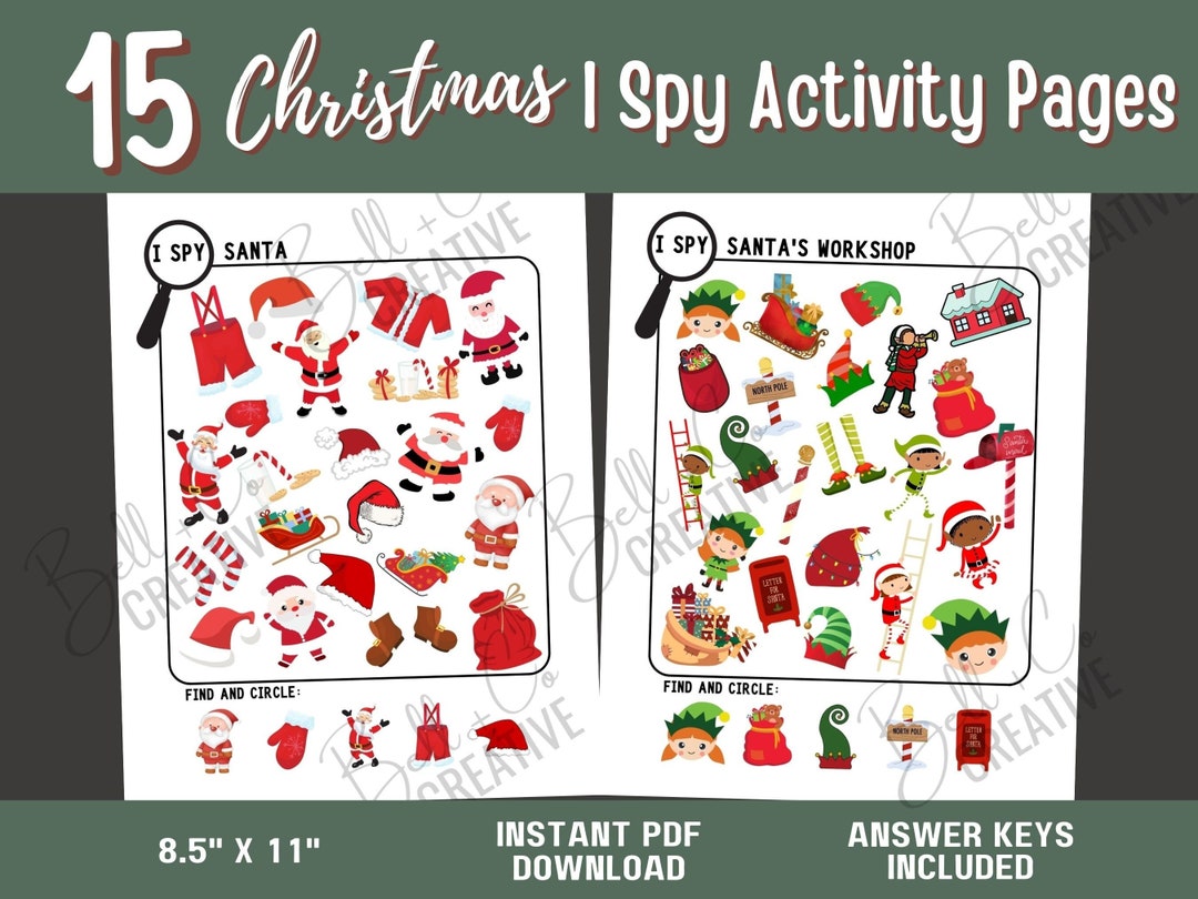 Christmas I Spy Game for Kids | Christmas Activity Game Picture Hunt ...