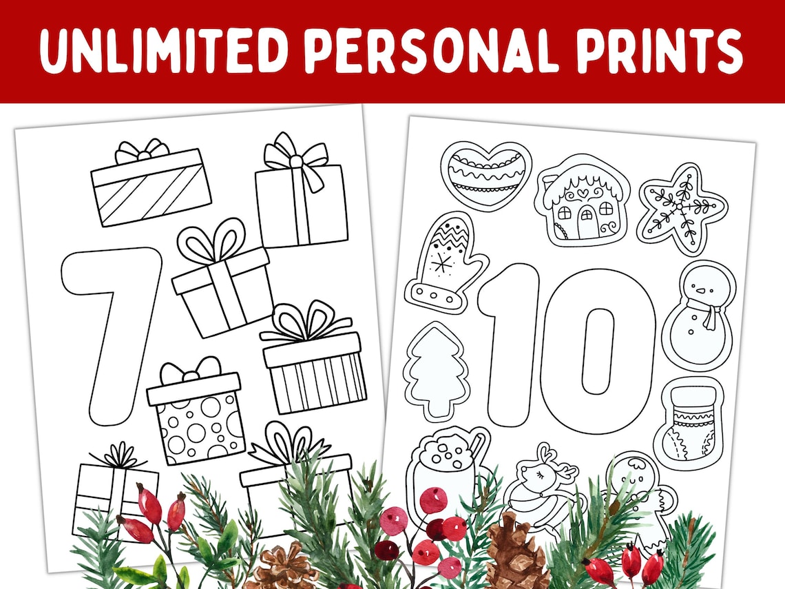 Christmas Numbers 1 - 10 Coloring Page Worksheets for Preschool ...