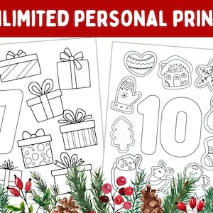 Christmas Numbers 1 - 10 Coloring Page Worksheets for Preschool ...