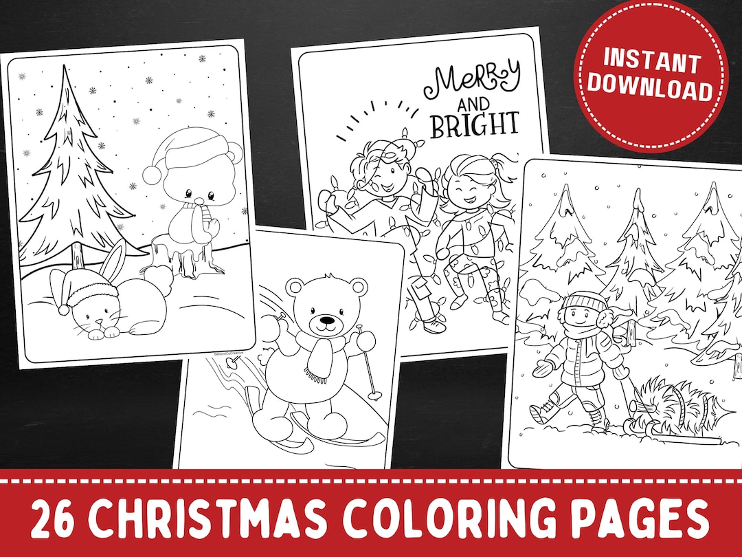 Printable Christmas Coloring Pages Bundle for Kids and Adults ...