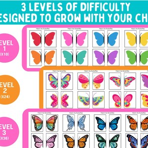 Butterfly Matching Card Bundle | Preschool Kindergarten Sorting and ...