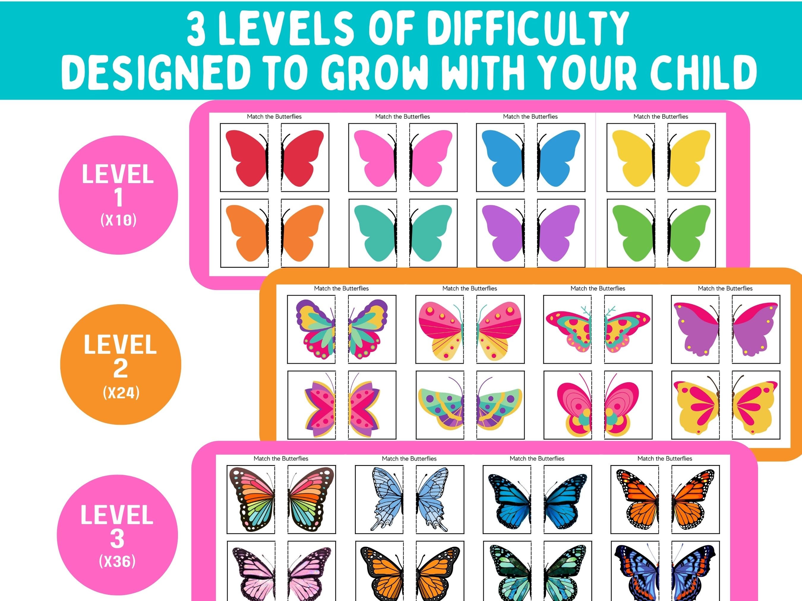 Butterfly Matching Card Bundle | Preschool Kindergarten Sorting and ...