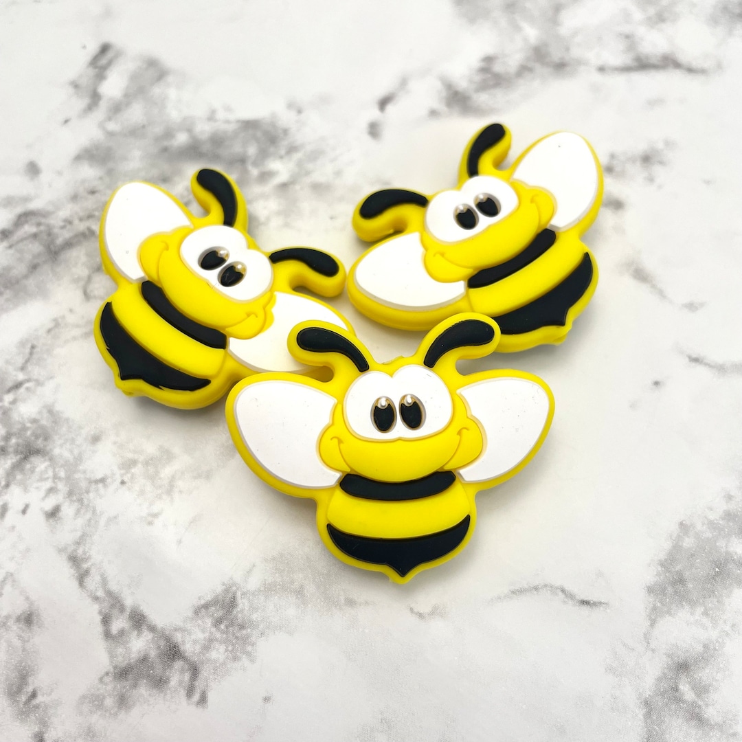 Bumble Bee Silicone Focal Beads | Cute Honey Bee Insect Animal Bulk ...