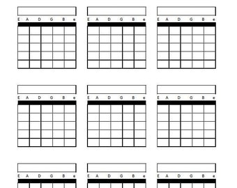 Guitar Chord Box Sheet Downloadable Template A4 Blank 6 String - Etsy