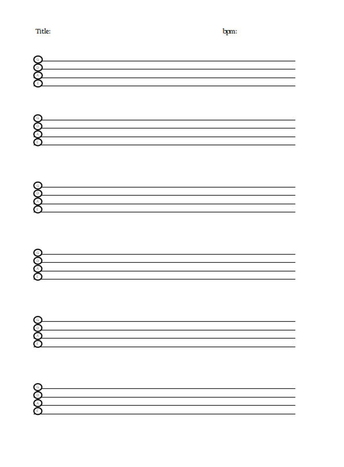 Printable Bass Sheets Kit, Tab, Chord Boxes, Fretboard, A4 - Etsy