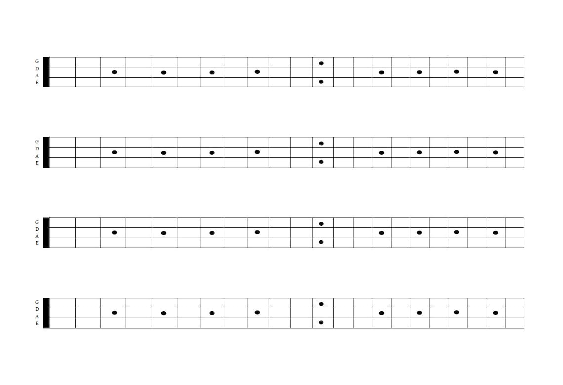 Printable Bass Blank Fretboard Chart - Etsy