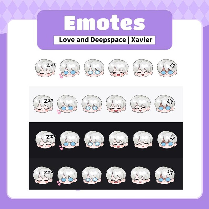 Xavier Love and Deepspace - Premade Emote Pack (6) | Twitch Emotes ...