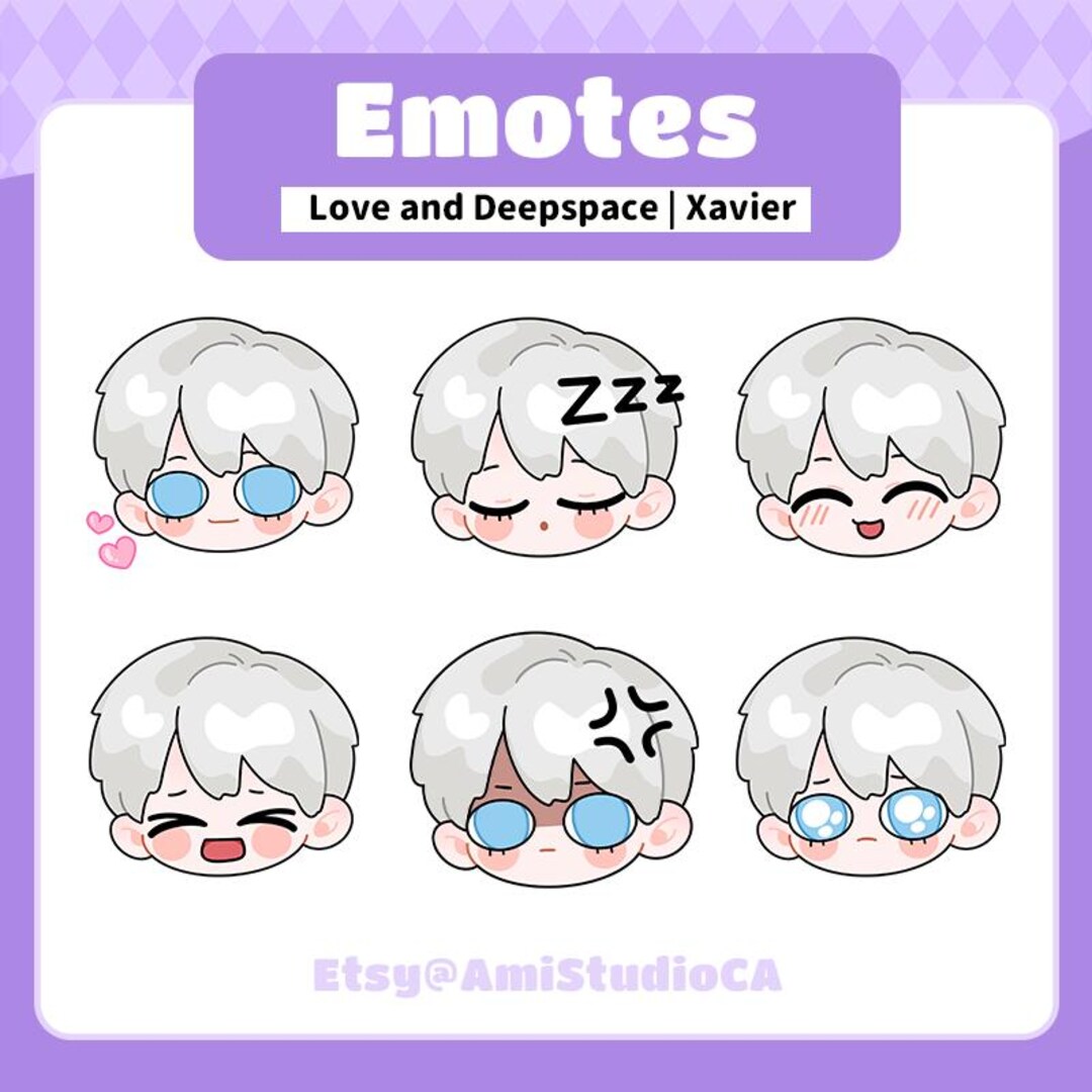 Xavier Love and Deepspace - Premade Emote Pack (6) | Twitch Emotes ...