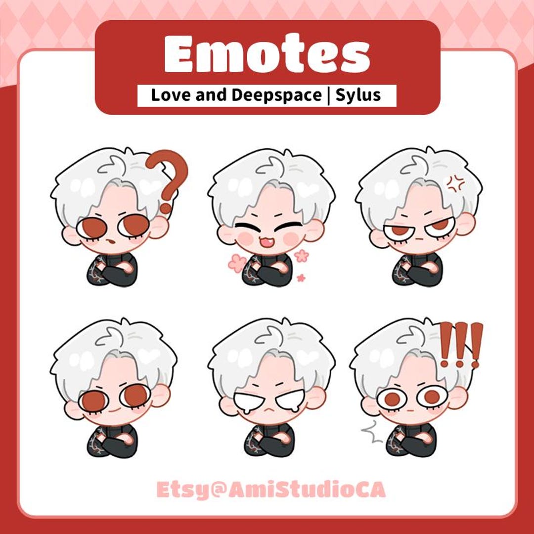 Sylus Love and Deepspace - Premade Emote Pack (6) | Twitch Emotes ...