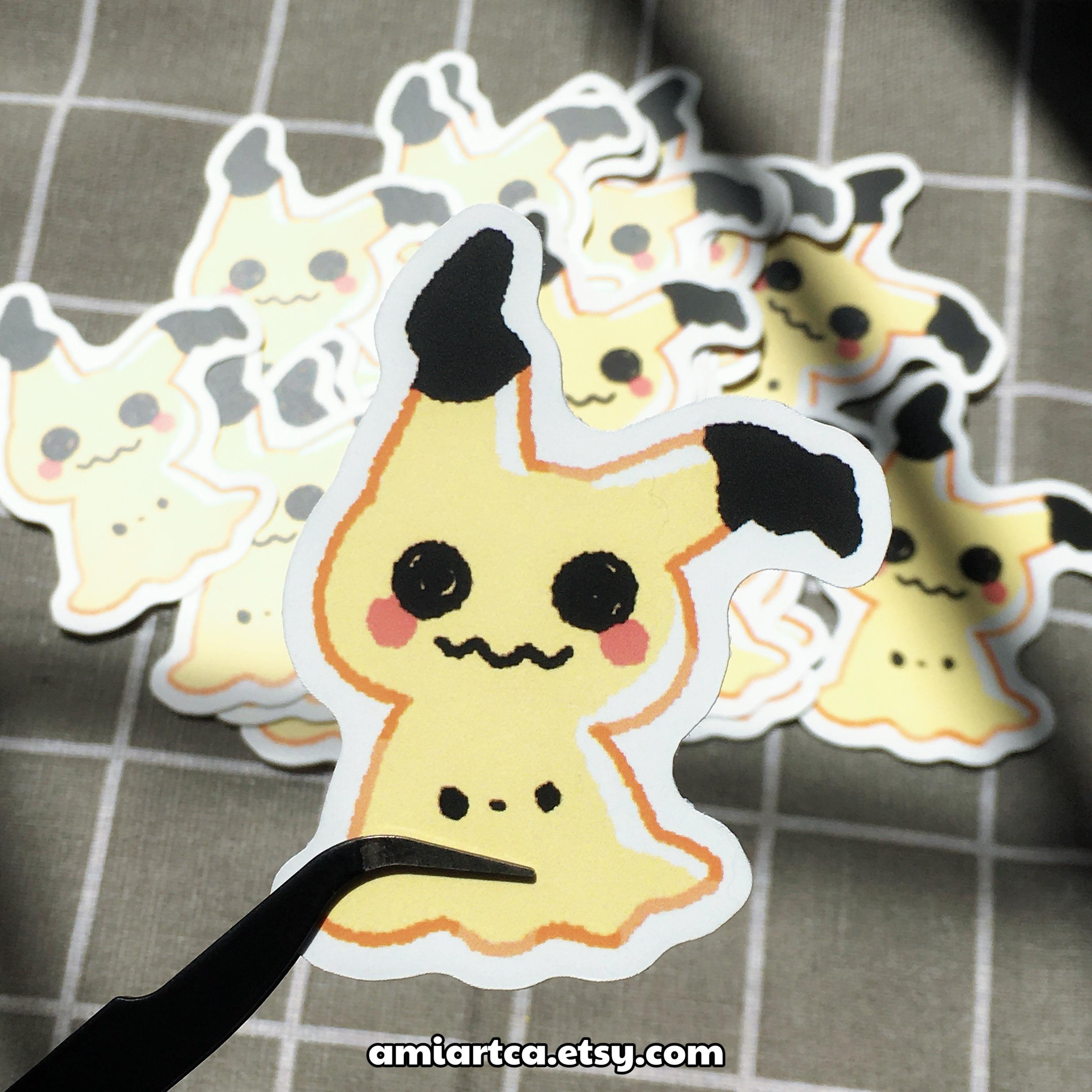 Kawaii Pokemon Vinyl Sticker | Jigglypuff Mimikyu Rowlet Mew Snorlax ...