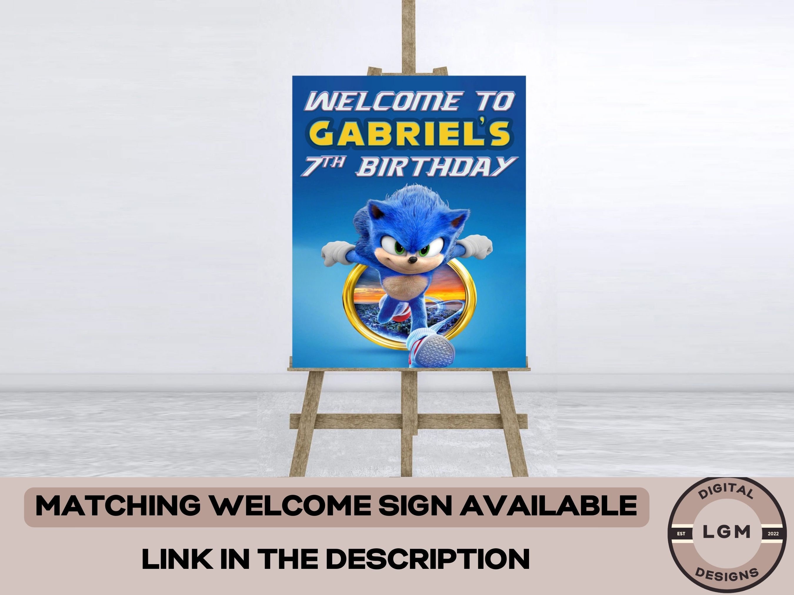 Sonic the Hedgehog Birthday Backdrop Banner, Personalized Sonic Prime ...