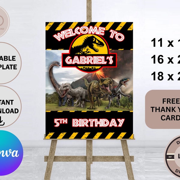 Jurassic Party Welcome Sign - Etsy