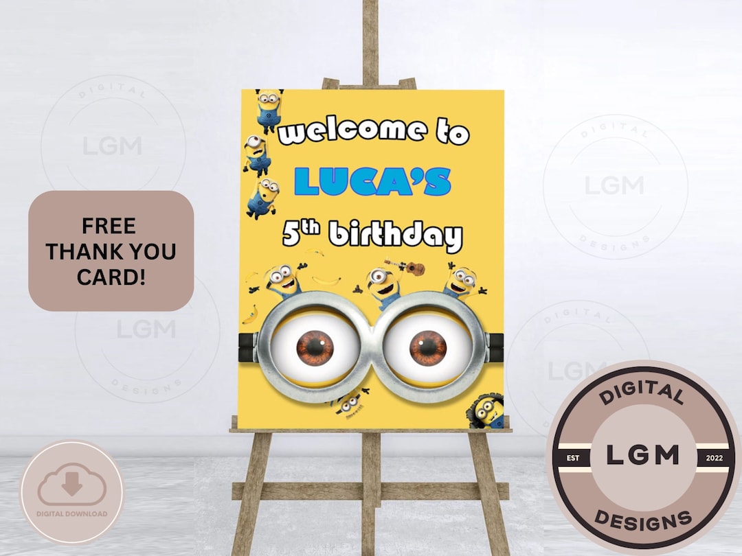 Minions Birthday Welcome Sign Minion Personalized Welcome - Etsy