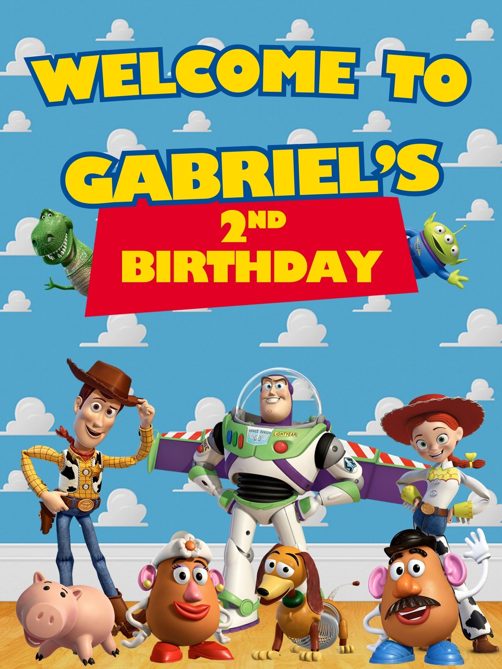Toy Story Birthday Welcome Sign, Editable Toy Story Theme Personalized ...