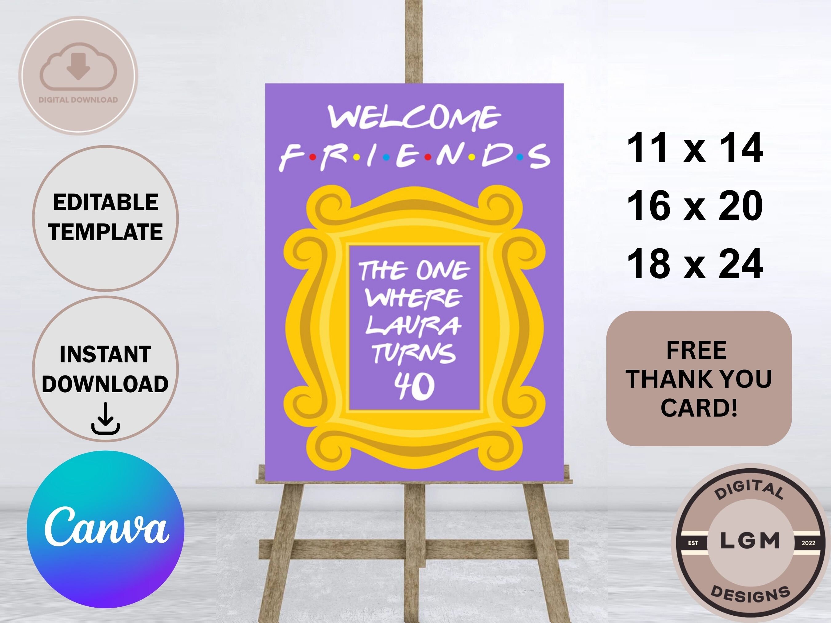 FREE Friends Birthday Party Printable Files Banner Cupcake, 55% OFF