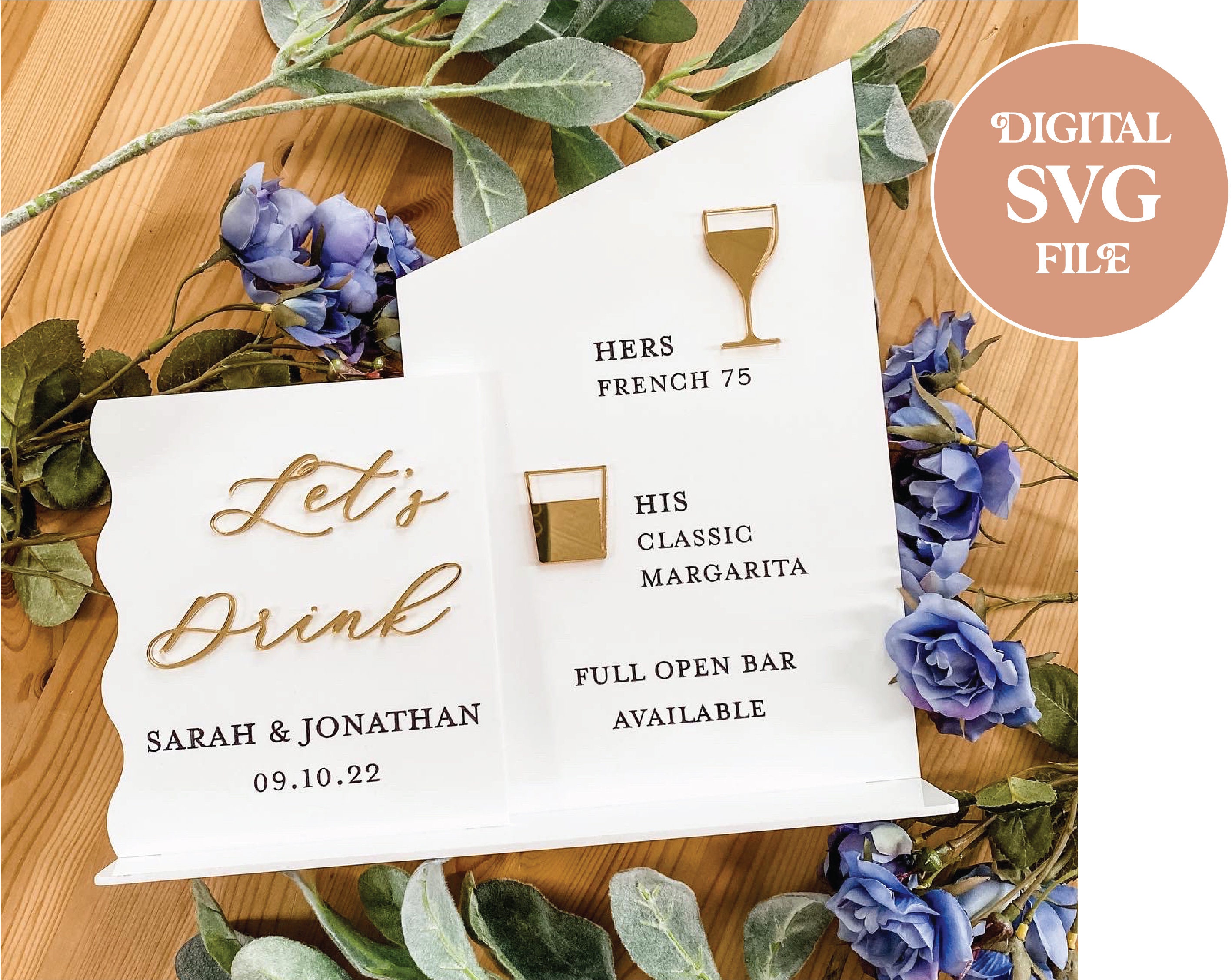 DIGITAL DOWNLOAD Double Panel Bar Menu V2 / Laser Cut File / - Etsy