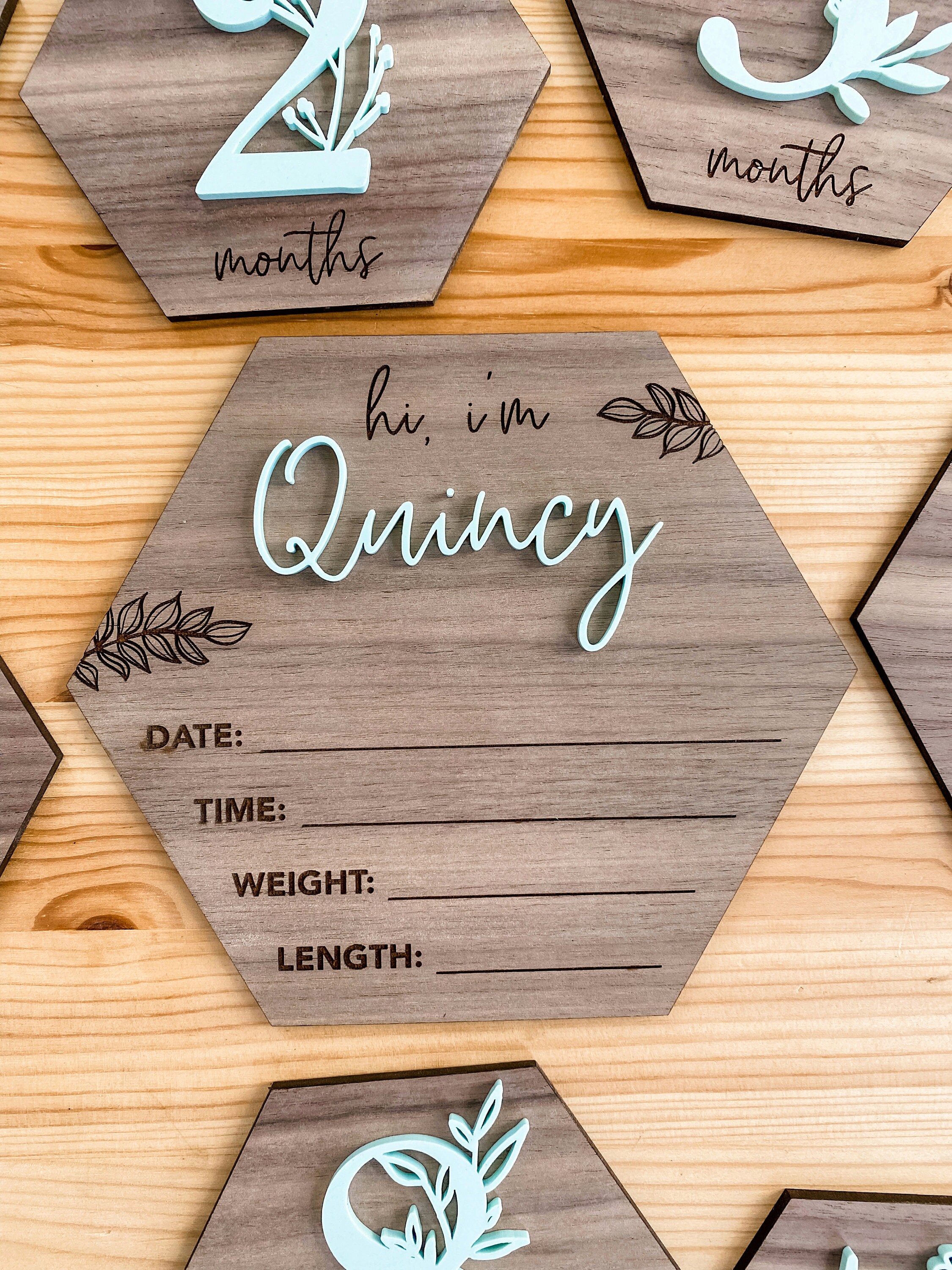 Digital SVG Hexagon Baby Milestone Markers and Stats Marker / Baby ...