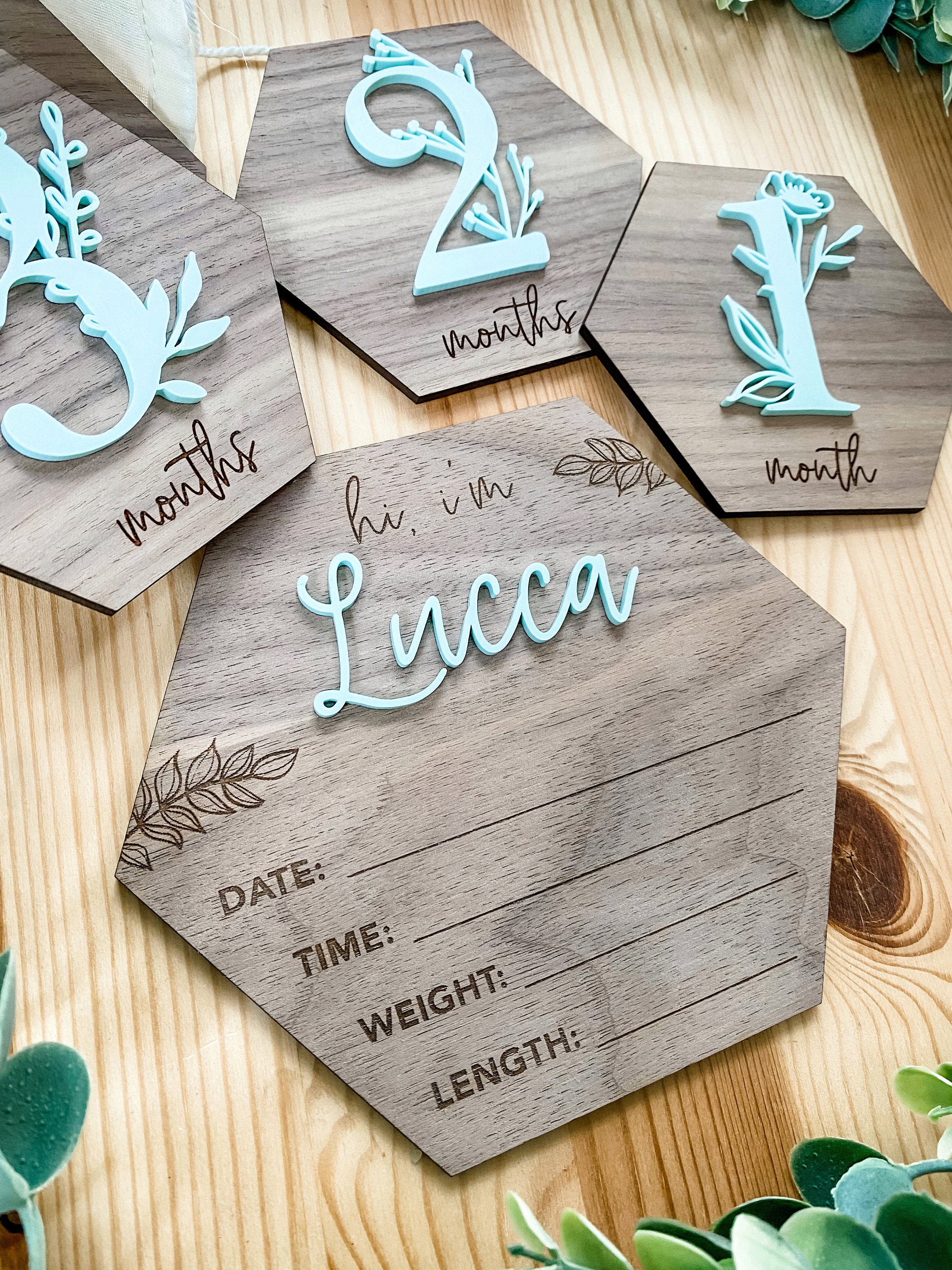 Digital SVG Hexagon Baby Milestone Markers and Stats Marker / Baby ...