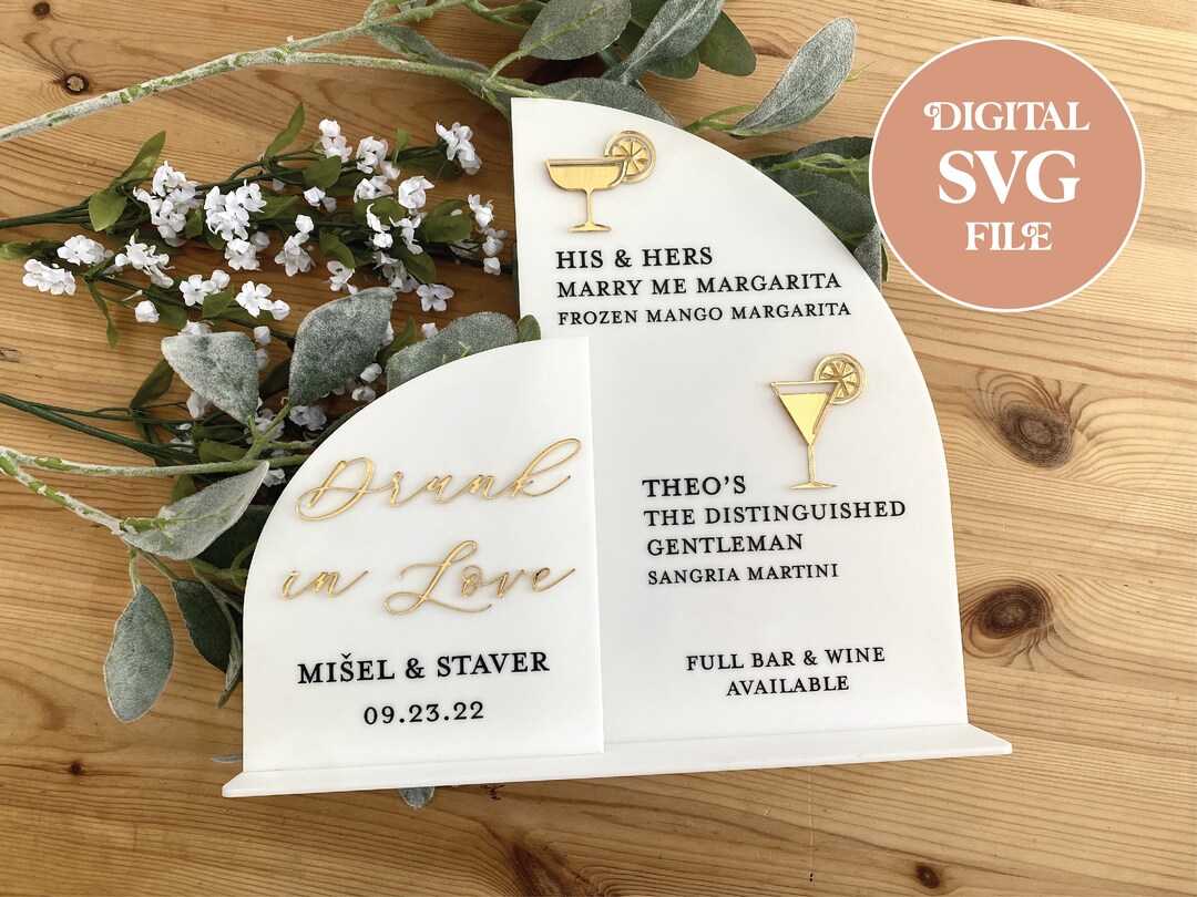 DIGITAL DOWNLOAD Double Panel Bar Menu File / Laser Cut File / Laser ...