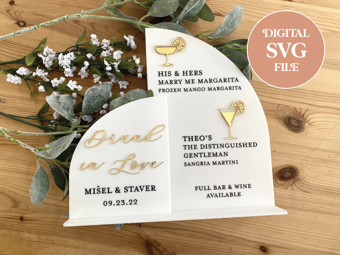 DIGITAL DOWNLOAD Double Panel Bar Menu File / Laser Cut File / - Etsy