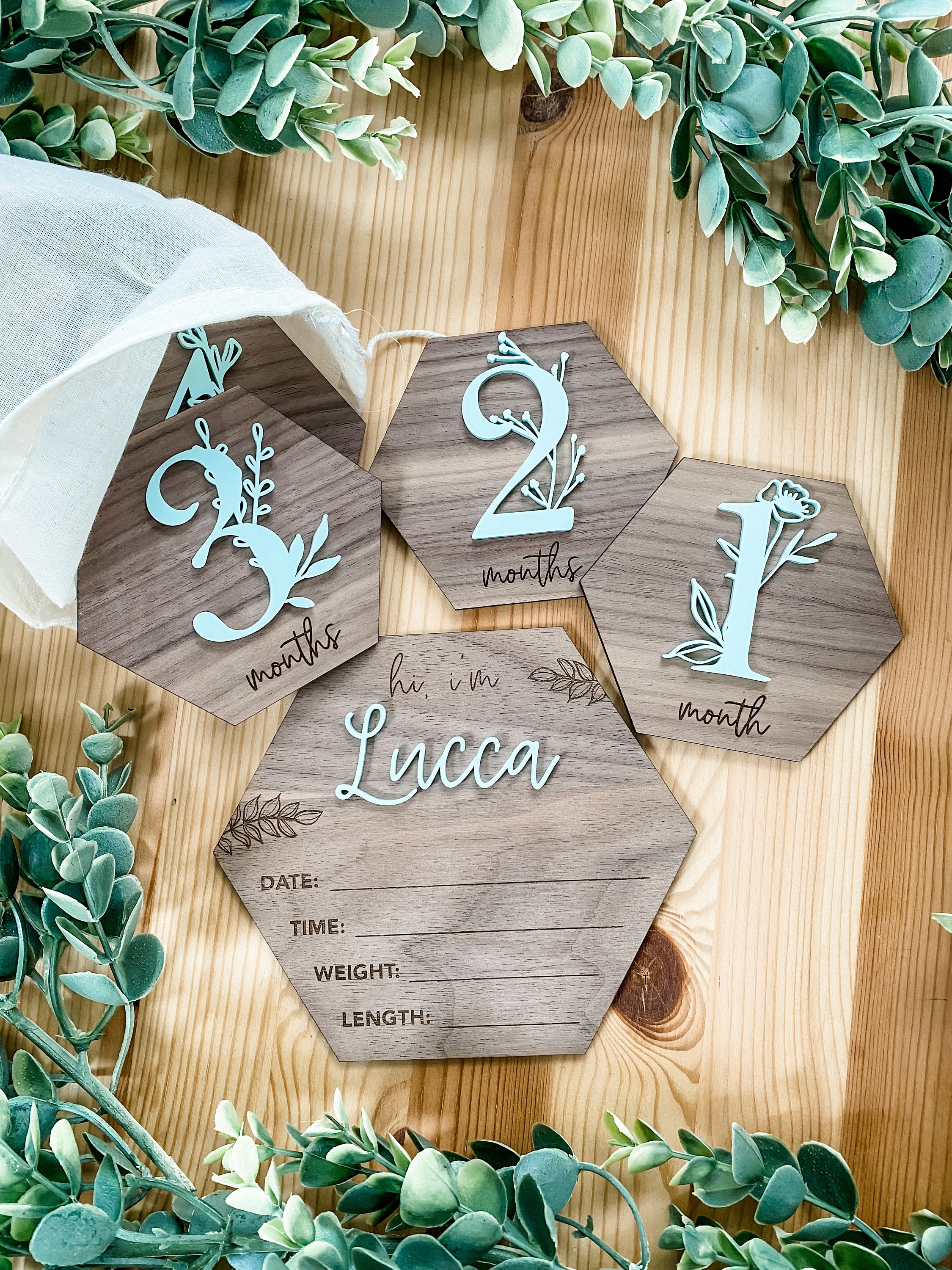 Digital SVG Hexagon Baby Milestone Markers and Stats Marker / Baby ...