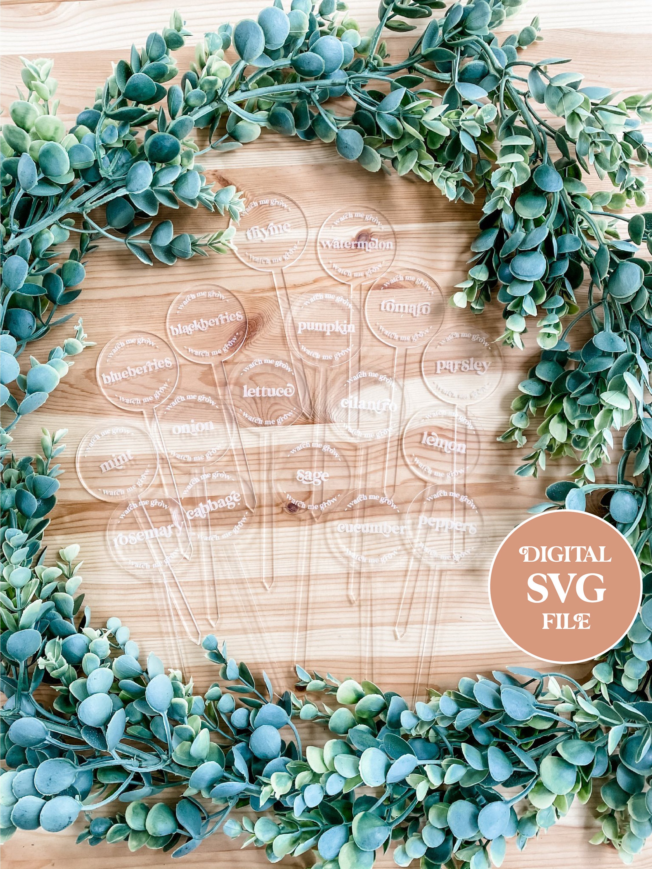 Digital SVG Laser Cut Garden Picks / Laser Cut Garden Labels / Laser ...