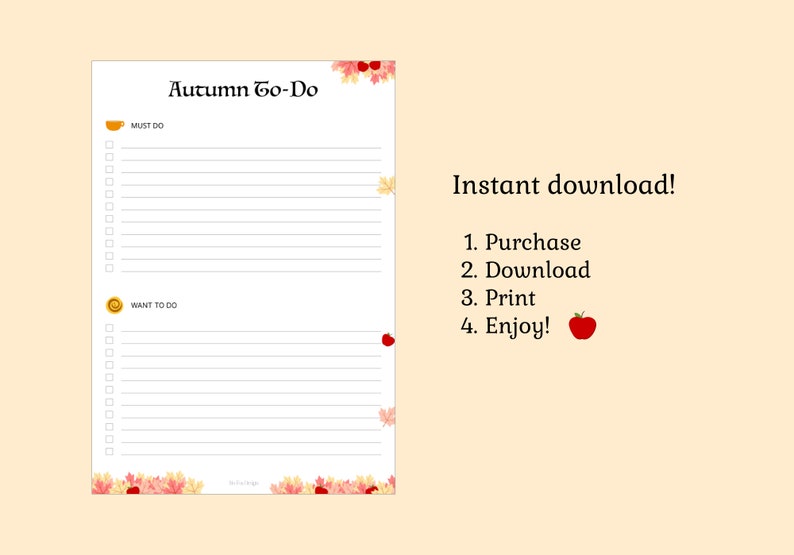 Autumn to Do List Printable Bucket List Digital Download Fall Digital ...