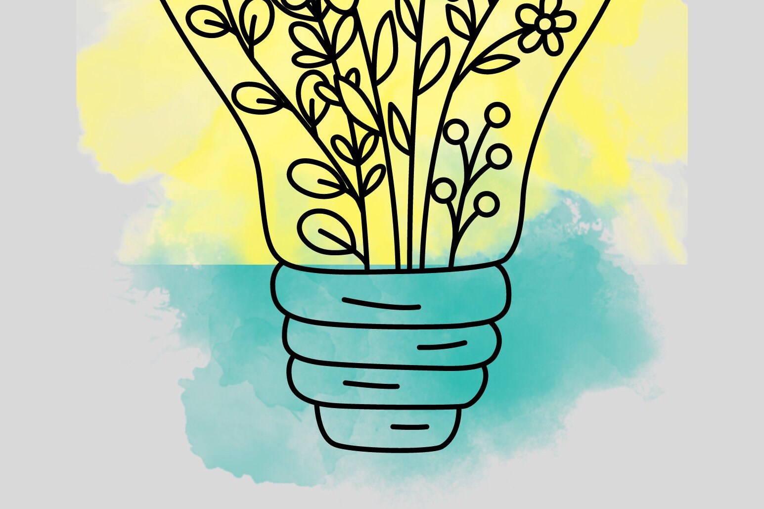 Watercolor Flower Lightbulb Print- DIGITAL DOWNLOAD - Etsy