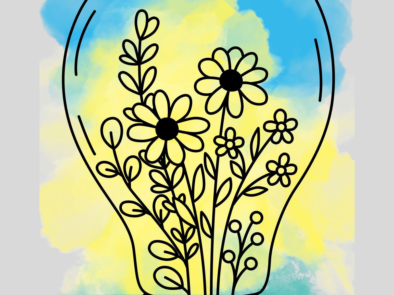 Watercolor Flower Lightbulb Print- DIGITAL DOWNLOAD - Etsy