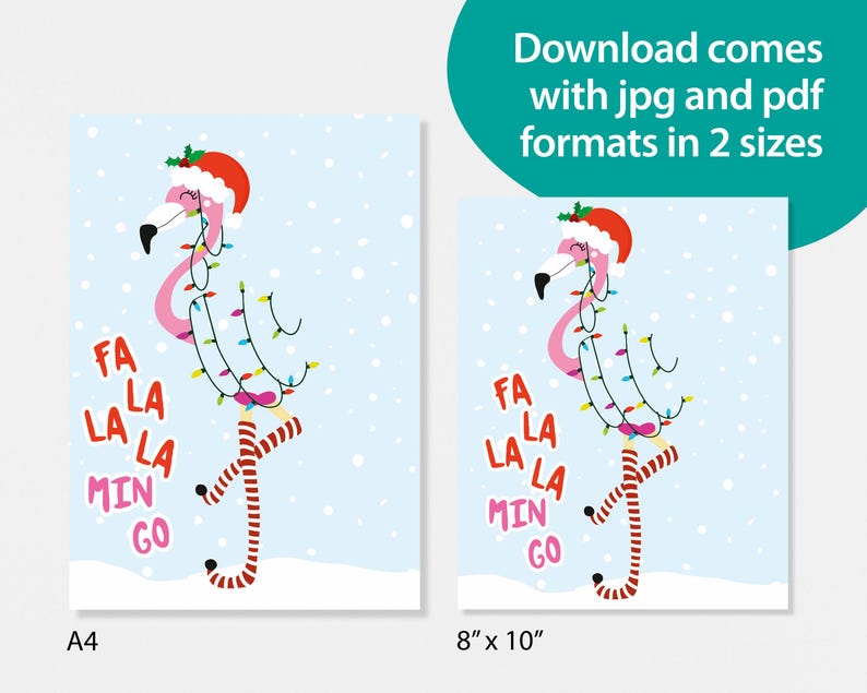 Christmas Flamingo Handprint Art: DIY Holiday Keepsake (digital ...