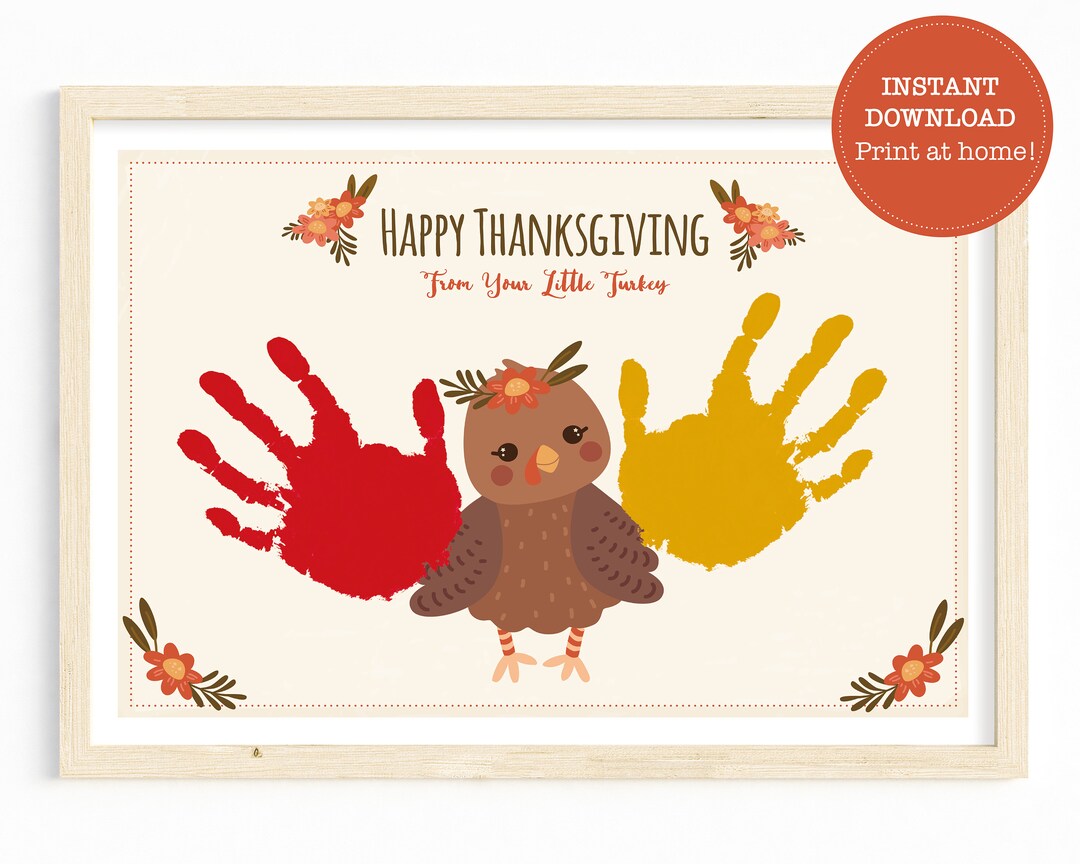 Thanksgiving Turkey Handprint Art: DIY Keepsake (digital Download) - Etsy