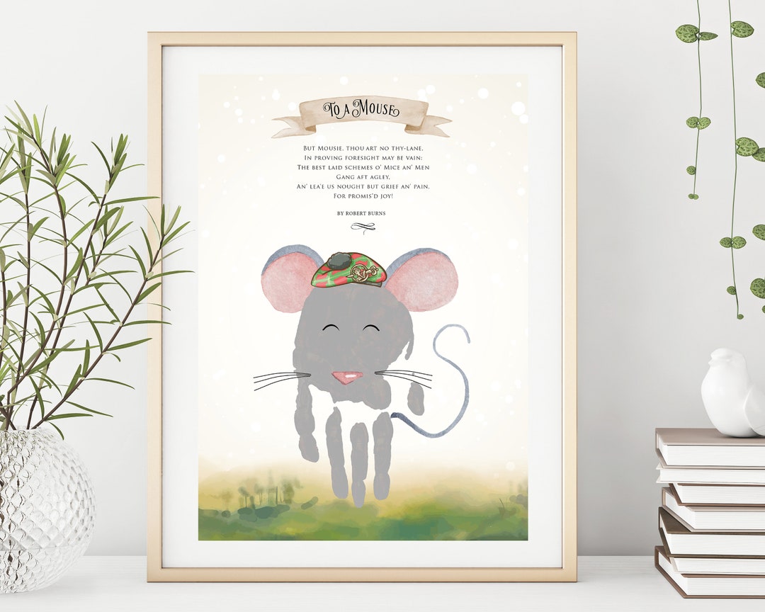 Burns Night/robert Burns/to a Mouse Poem/handprint Ar /printable ...