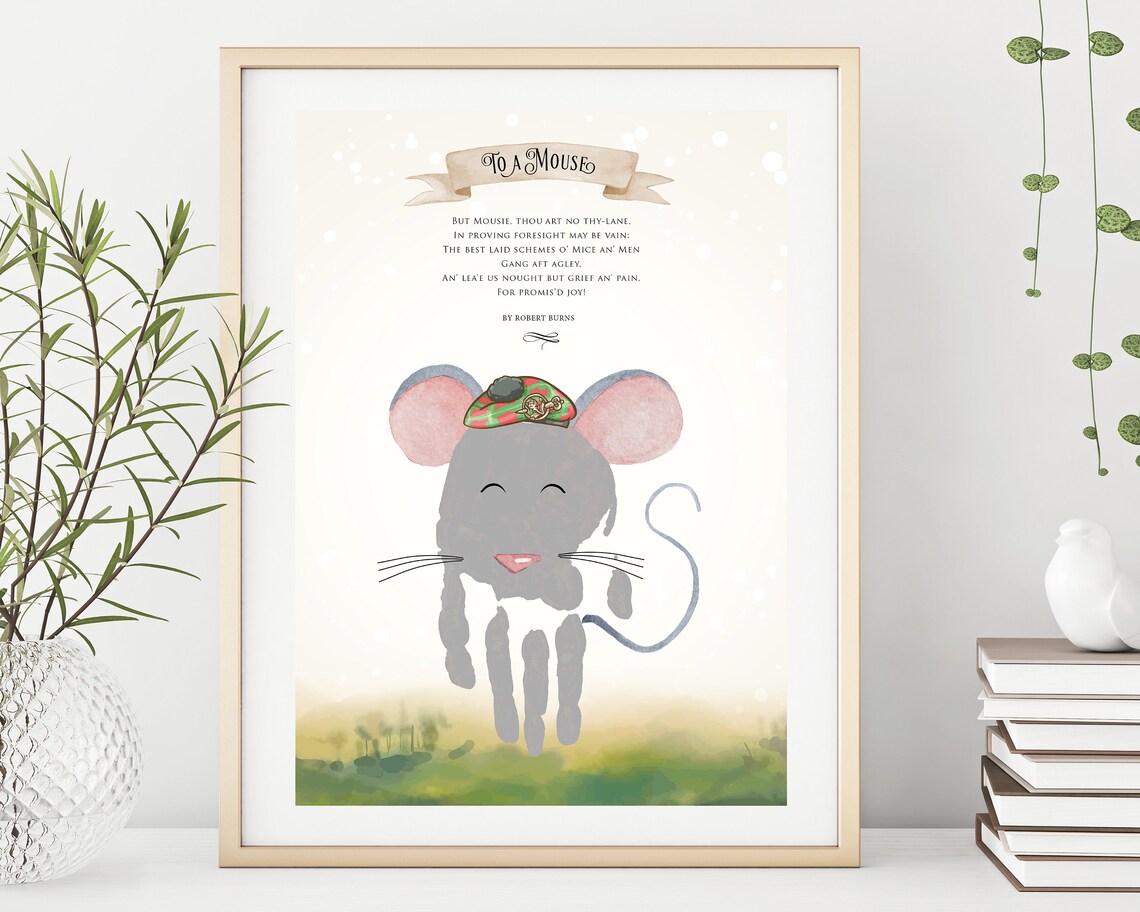 Burns Night Mouse Handprint Art: Robert Burns Poem (digital Download ...