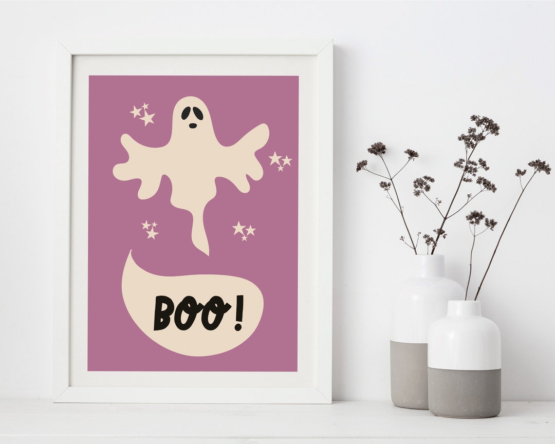 Boo Ghost Print: Modern Halloween Wall Art (digital Download) - Etsy