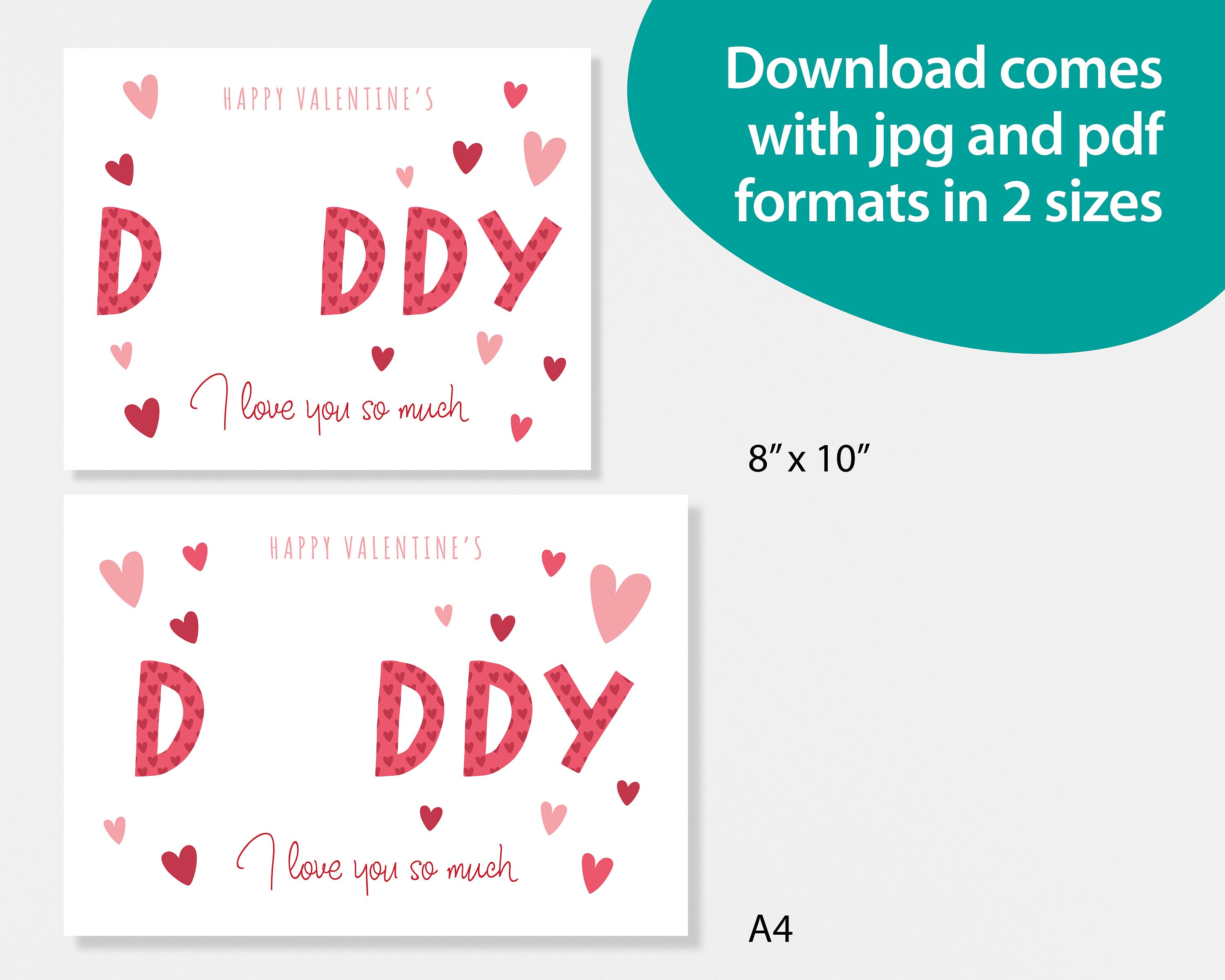 Happy Valentine's Daddy / Hearts / Valentine's Gift / Handprint Art ...