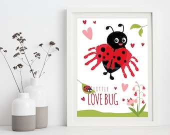 Love Bug" Ladybird Handprint Art | Adorable Valentine’s Keepsake - Etsy