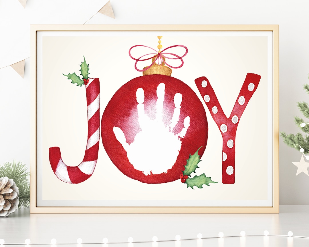 Christmas Handprint Art: 'joy' DIY Keepsake (digital Download) - Etsy